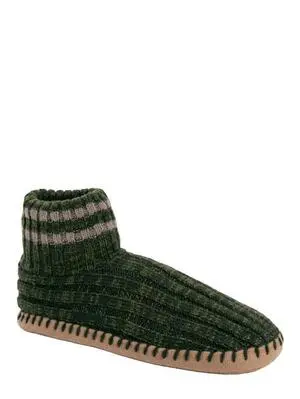 MUK LUKS Cuff Bootie Slipper Dark Green Marl