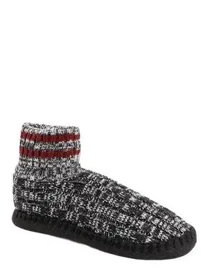 MUK LUKS Cuff Bootie Slipper Ebony/chianti