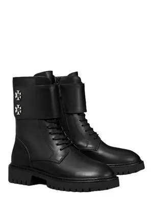 Tory Burch Turnlock Lug Sole Boots - Perfect Black