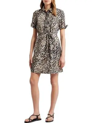 Tommy Bahama Aubrey Spot Tie Waist Shirtdress - Black