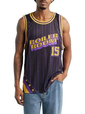 BOILER ROOM Graphic Mesh Basketball Jersey - Purple
