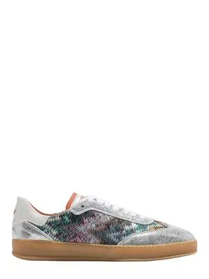 Missoni Alice Low-top Sneaker - Silver/fabric Multi Turquoise