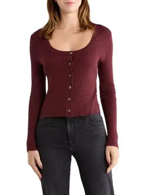 Paige Lima Organic Cotton Blend Cardigan - Oxblood