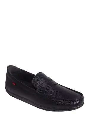 MARC JOSEPH NEW YORK Leather Penny Loafer With Hands Free Technology Black Grainy Leather