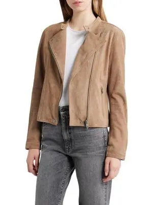 FRYE Classic Biker Suede Jacket