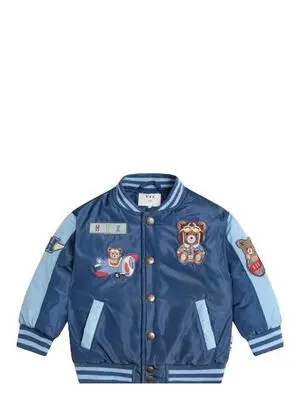 HUXBABY Aviator Varsity Bomber Jacket - Navy/lake