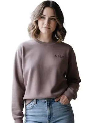 ABLE Signature Crewneck Sweatshirt - Hazel Pink
