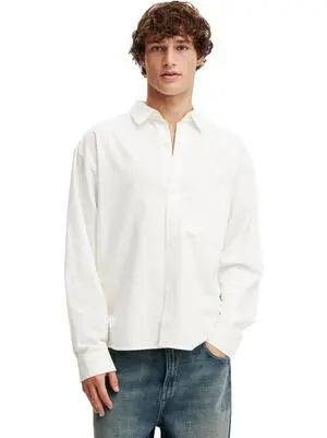 COTTON ON Bedford Long Sleeve Shirt - White