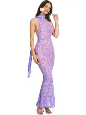 MISS CIRCLE Olena Halter Neck Maxi Dress - Purple