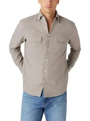 ROBERT TALBOTT Morgan Workshirt Luxe Flannel Micro Check Shirt