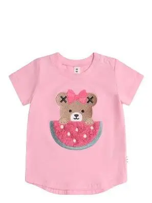 HUXBABY Embroidered Cotton T-shirt - Strawberry