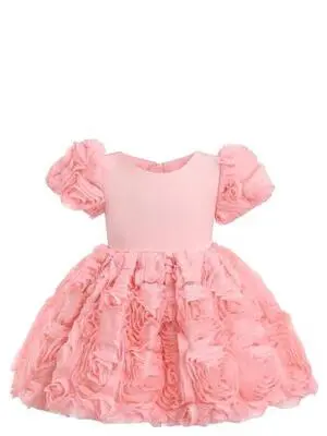 TULLEEN Bow Rosette Dress - Pink