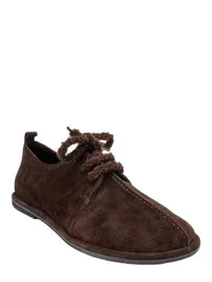 FOREVER & ALWAYS SHOES Denora Leather Lace Up Shoes - Brown Suede Leather