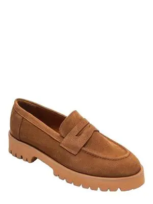 FOREVER & ALWAYS SHOES Vionel Leather Loafer Cognac Suede Leather