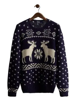 Ralph Lauren Polo 1993 Reindeer Sweater - Blue