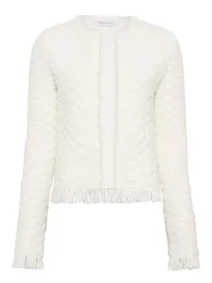 GABRIELA HEARST Johannes Fringe Knit Cashmere Cardigan