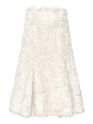 Gabriela Hearst Patterson Silk Fur Midi Skirt - Ivory