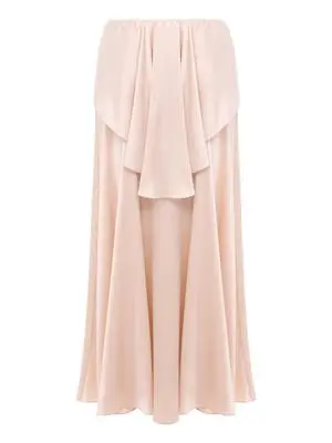 Chloé Draped Washed Silk Satin Maxi Skirt - Pink