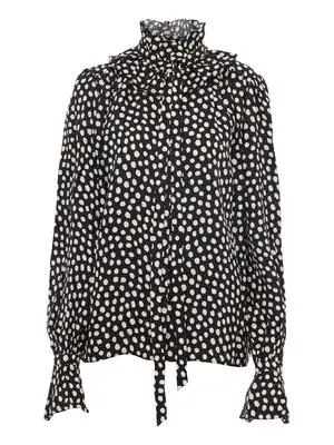 CHLOÉ Polka-Dot Silk Jacquard Blouse