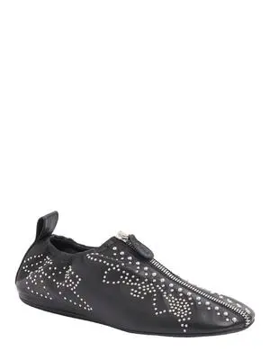 Chloé Susan Studded Leather Flats - Black