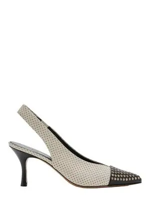 Chloé Alba Studded Slingback Pumps - White