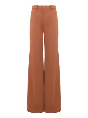 Chloé Organic Cotton Canvas Wide-leg Trousers - Brown