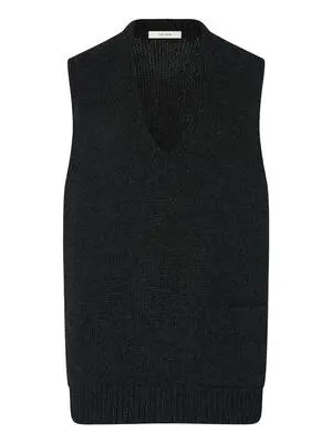 THE ROW Marte Cashmere Vest - Charcoal Melange