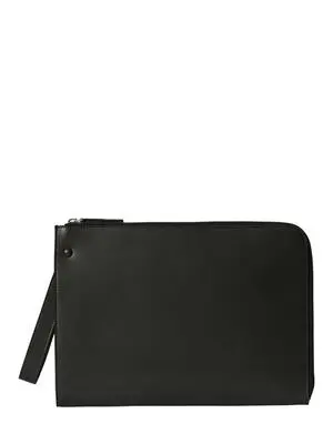 THE ROW The Row Medium Leather Wristlet Dark Pine