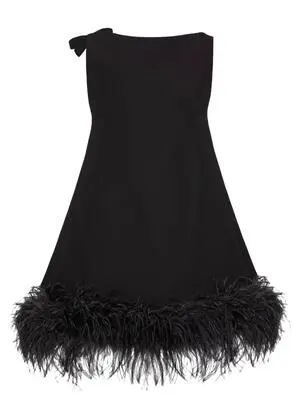 Valentino Garavani Bow Feather Dress - Black