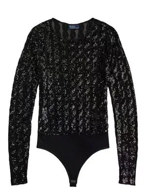 Polo Ralph Lauren Sequin-embellished Bodysuit - Black