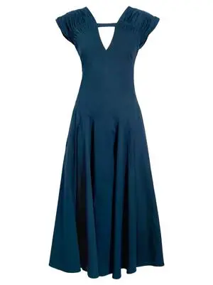 Proenza Schouler Manoela Cut-out Gathered Midi Dress - Blue