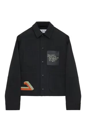 Loewe X Louis Wain Cotton-satin Embroidered Jacket - Black