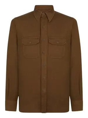 TOM FORD Cotton-linen Slim Shirt - Green