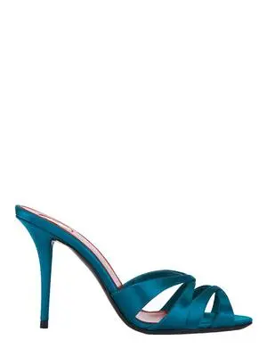 Saint Laurent Chandelle Mule Sandal - Silk Duck Blue