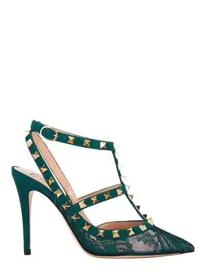 Valentino Garavani Rockstud Ankle Strap Pumps - Marine Emerald & Antique Green