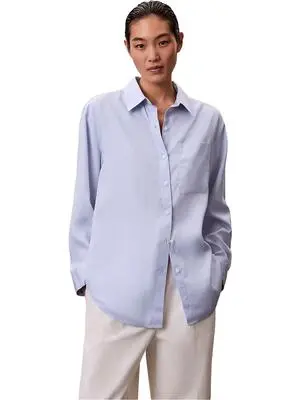 Calvin Klein Tencel Roll Tab Button-down Shirt - Casual Blue