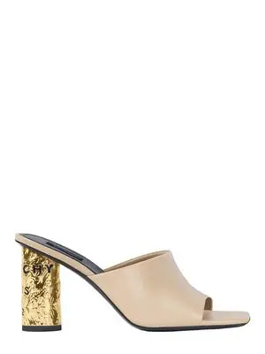 Givenchy Leather Heeled Mules - Beige