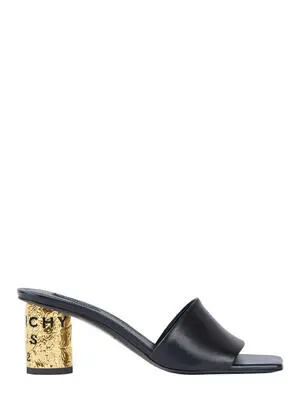Givenchy Tape Heeled Leather Mules - Black