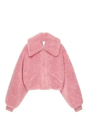 Givenchy Cropped Blouson In Shearling Effect - Light Pink