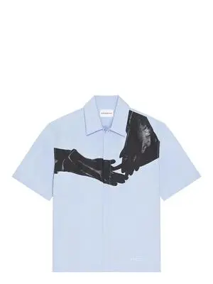 Givenchy Shirt In Poplin With Surrealism Print - Baby Blue