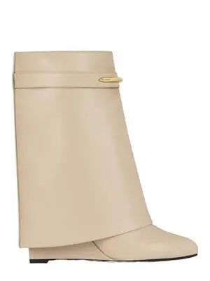 Givenchy Shark Pinch Leather Ankle Boots - Beige