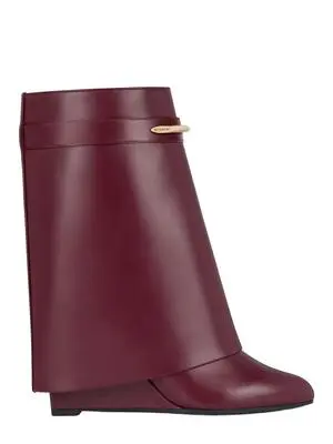 Givenchy Shark Pinch Leather Ankle Boots - Burgundy