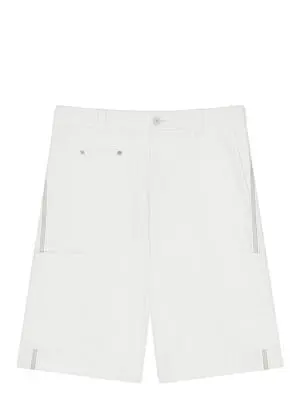 Givenchy Cargo Bermuda Shorts In Herringbone Denim - White