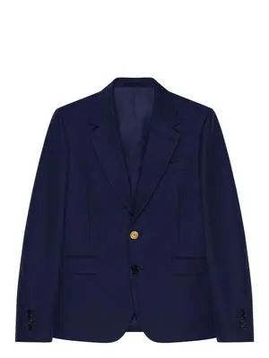Givenchy Single-breasted Blazer In Wool And Mohair - Navy