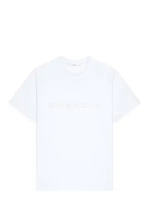 Givenchy T-shirt In Cotton And Silk With Paris Jacquard - White