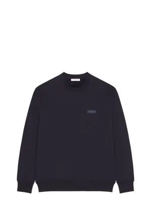 Givenchy Fleece Sweatshirt With Paris Grosgrain - Dark Navy