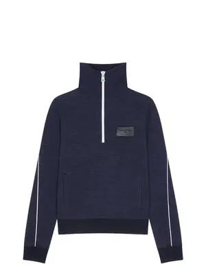 Givenchy Zipped Wool Sweatshirt With Paris Patch - Dark Navy