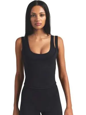 Nike Matte Double-strap Scoop Tank Top - Black
