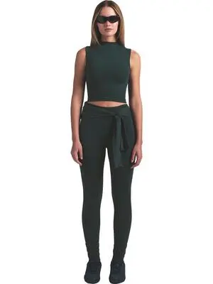 Nike Skims Vintage Seamless Mock-neck Long-line Bra - Green