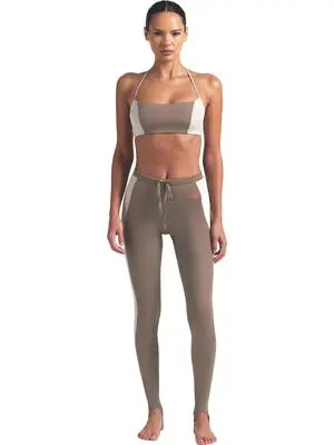 Nike Skims Shine High-waisted 26" Stirrup Leggings With Drawcord - Brown